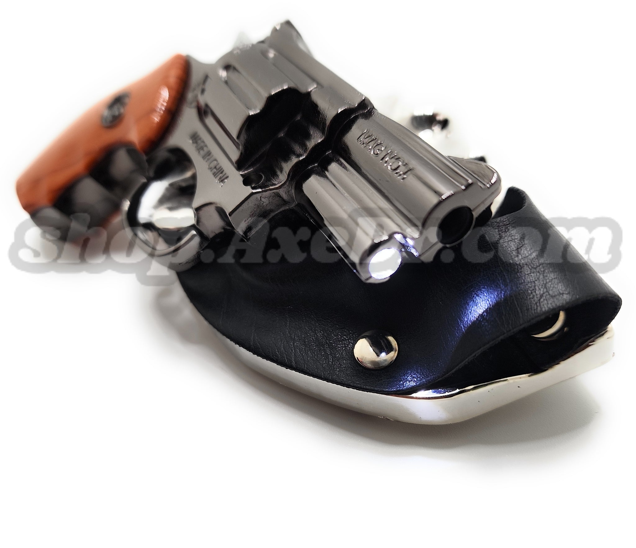 Snub Nose Revolver Pistol Jet Lighter and Flashlight Belt Buckle – shop ...